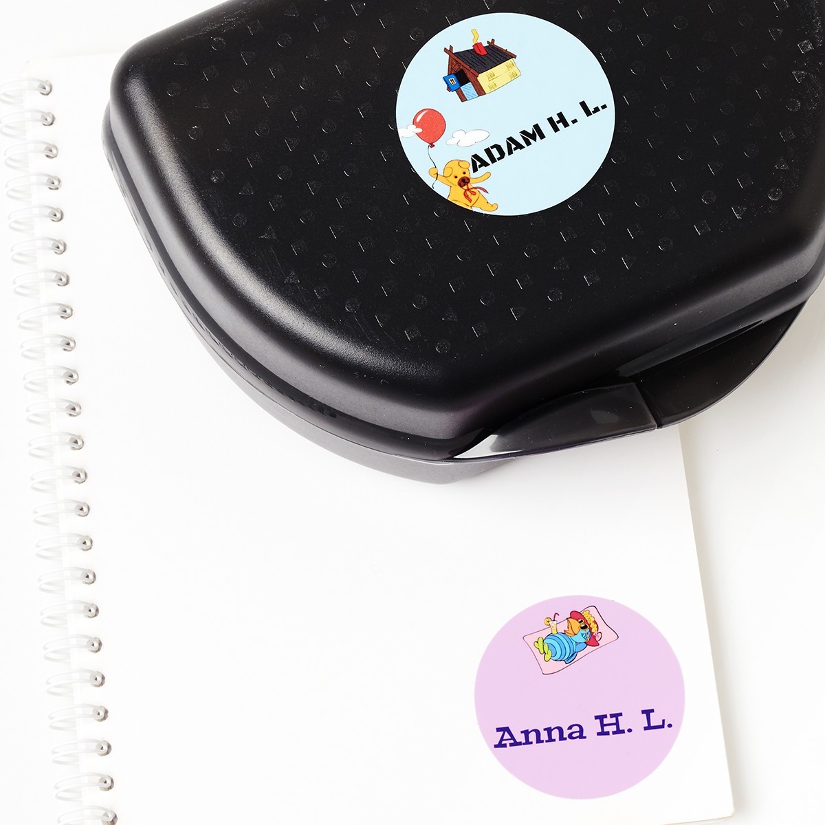 Round vinyl stickers in different sizes printed with your text